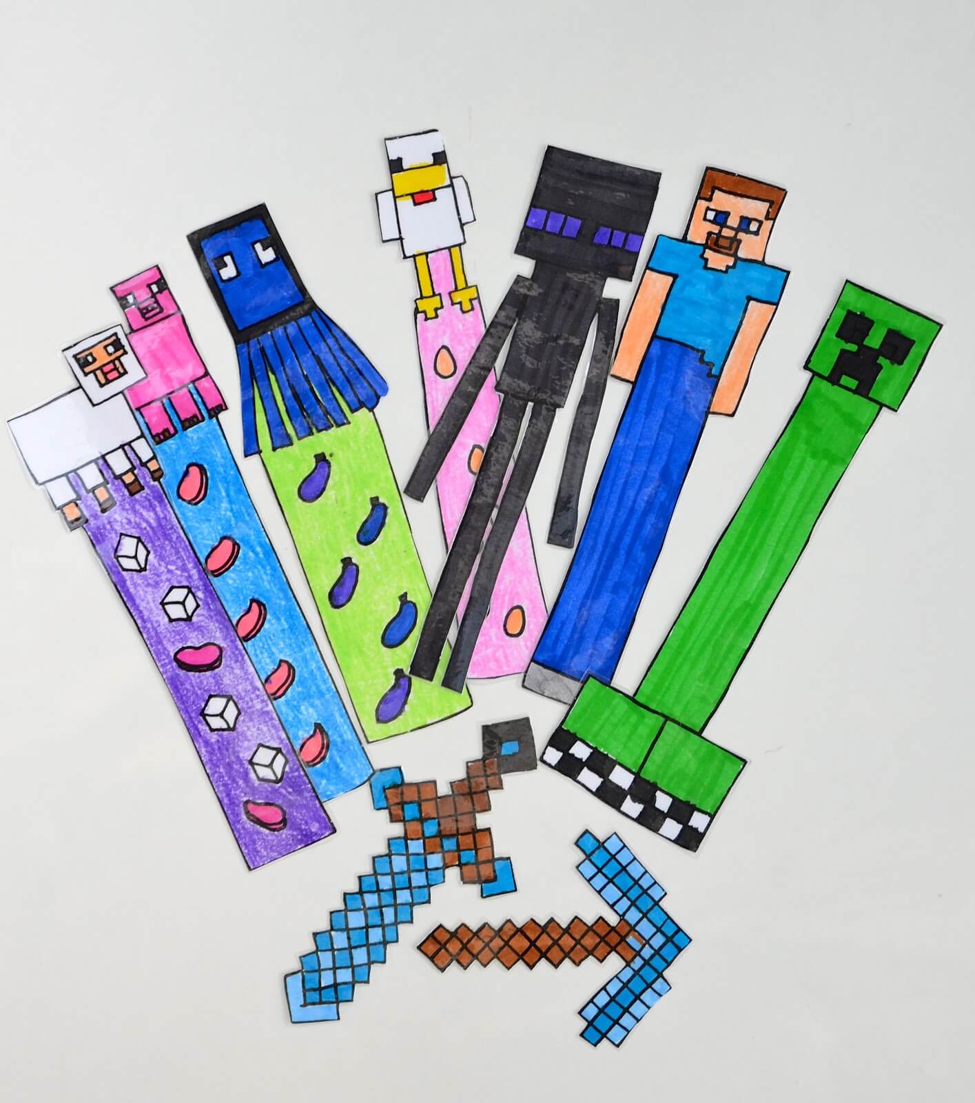 DIY Minecraft Bookmarks for Kids - Kids Art & Craft