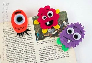 DIY Monster Bookmarks for Kids - Kids Art & Craft