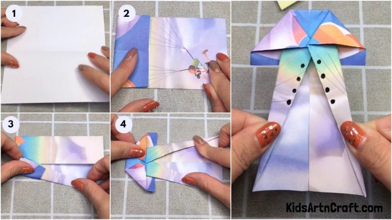 Easy Origami Paper Dress Craft - Step By Step Tutorial - Kids Art & Craft