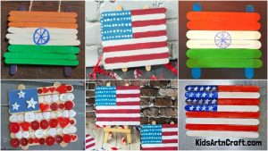 Easy Popsicle Sticks Flag Crafts Tutorial - Kids Art & Craft