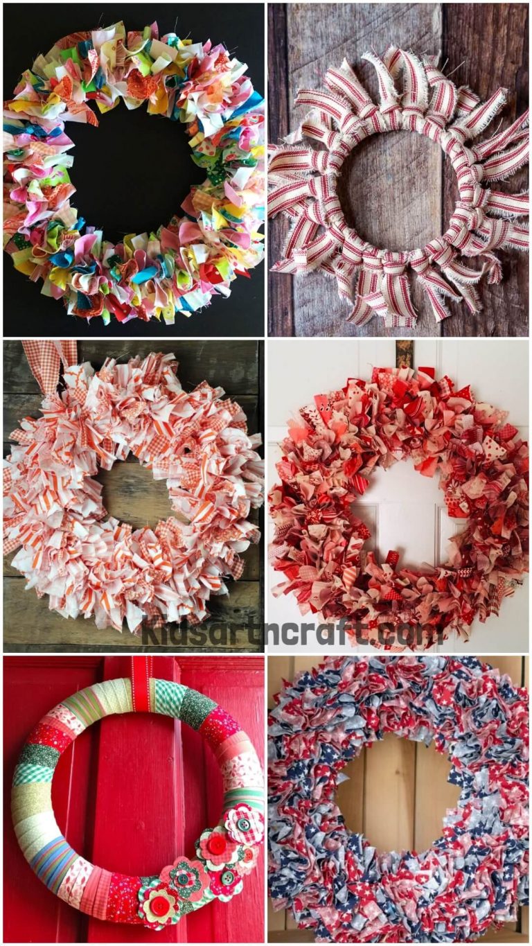 Fabric Wreath Crafts - Kids Art & Craft