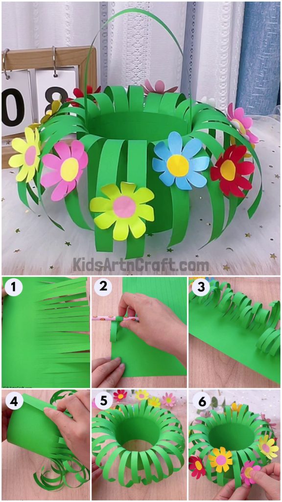 Fun To Make Paper Flower Bucket Craft - Step by Step Tutorial - Kids ...