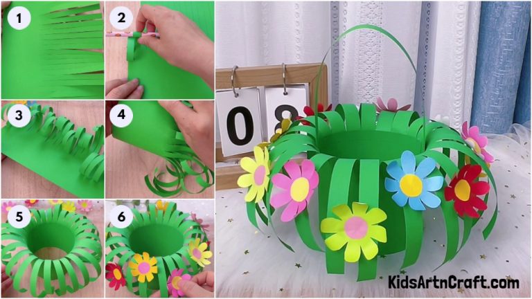 Fun To Make Paper Flower Bucket Craft - Step by Step Tutorial - Kids ...