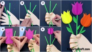Handprint Flower Bouquet Craft for Mother's Day - Kids Art & Craft