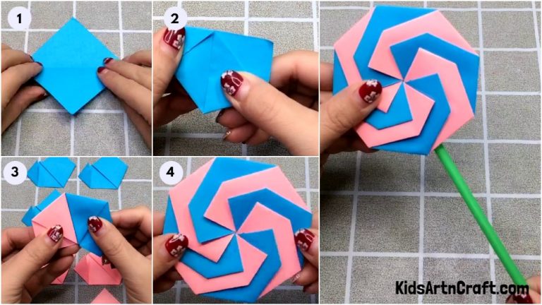 Paper Lollipop Craft - Learn to Make Origami Paper Candy with Step By ...