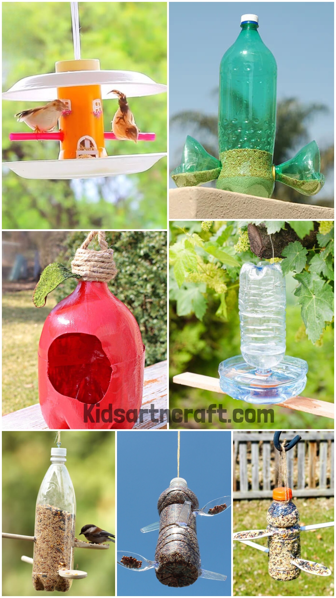 Recycled Plastic Bottle Bird Feeders – Easy DIYs - Kids Art & Craft