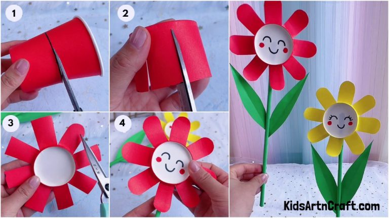 Simple To Make Paper Cup Flower Craft For Preschoolers - Kids Art & Craft