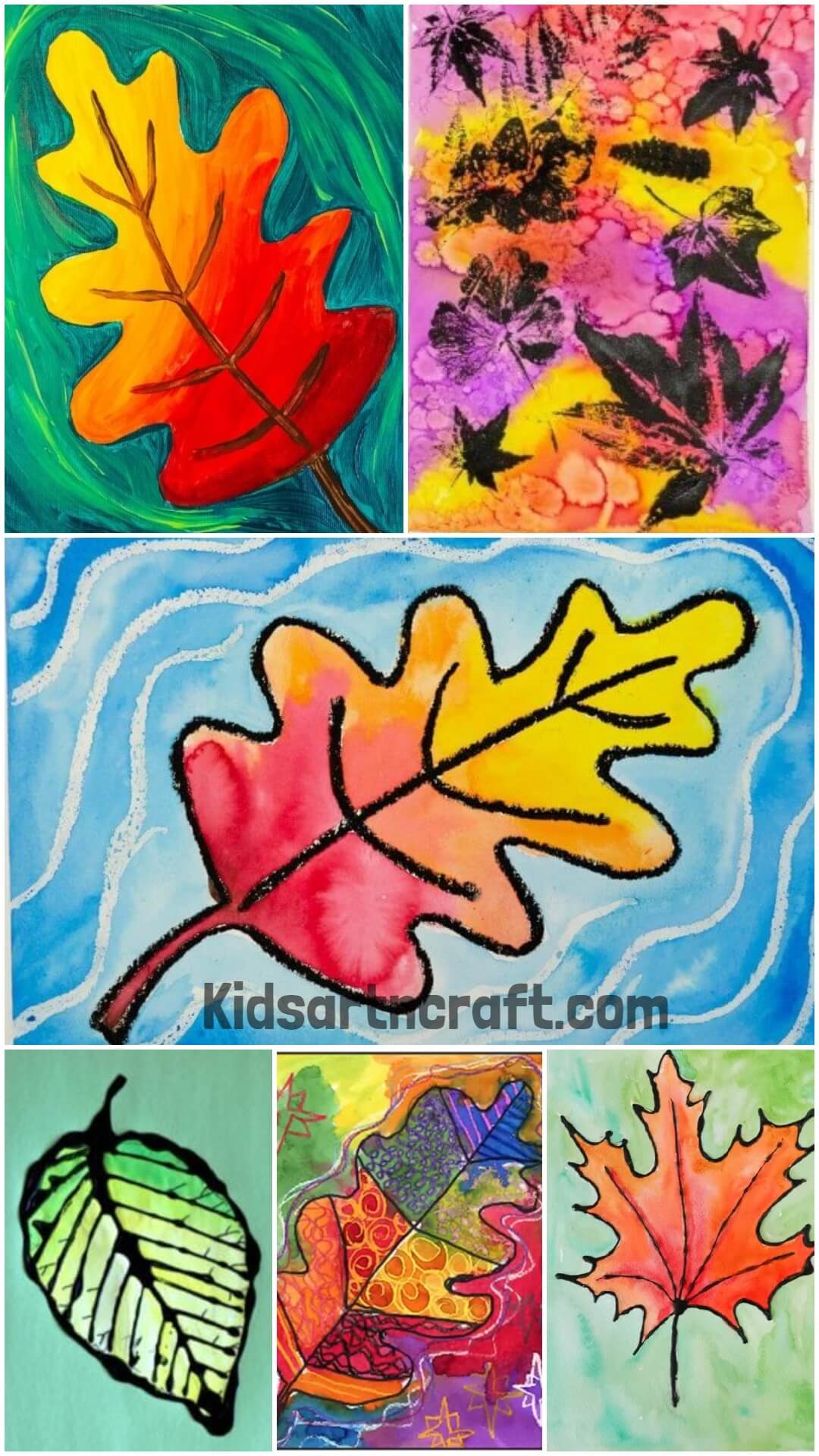 Watercolor Leaf Painting Art Ideas - Kids Art & Craft