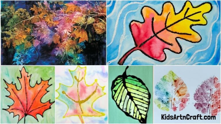 Watercolor Leaf Painting Art Ideas - Kids Art & Craft