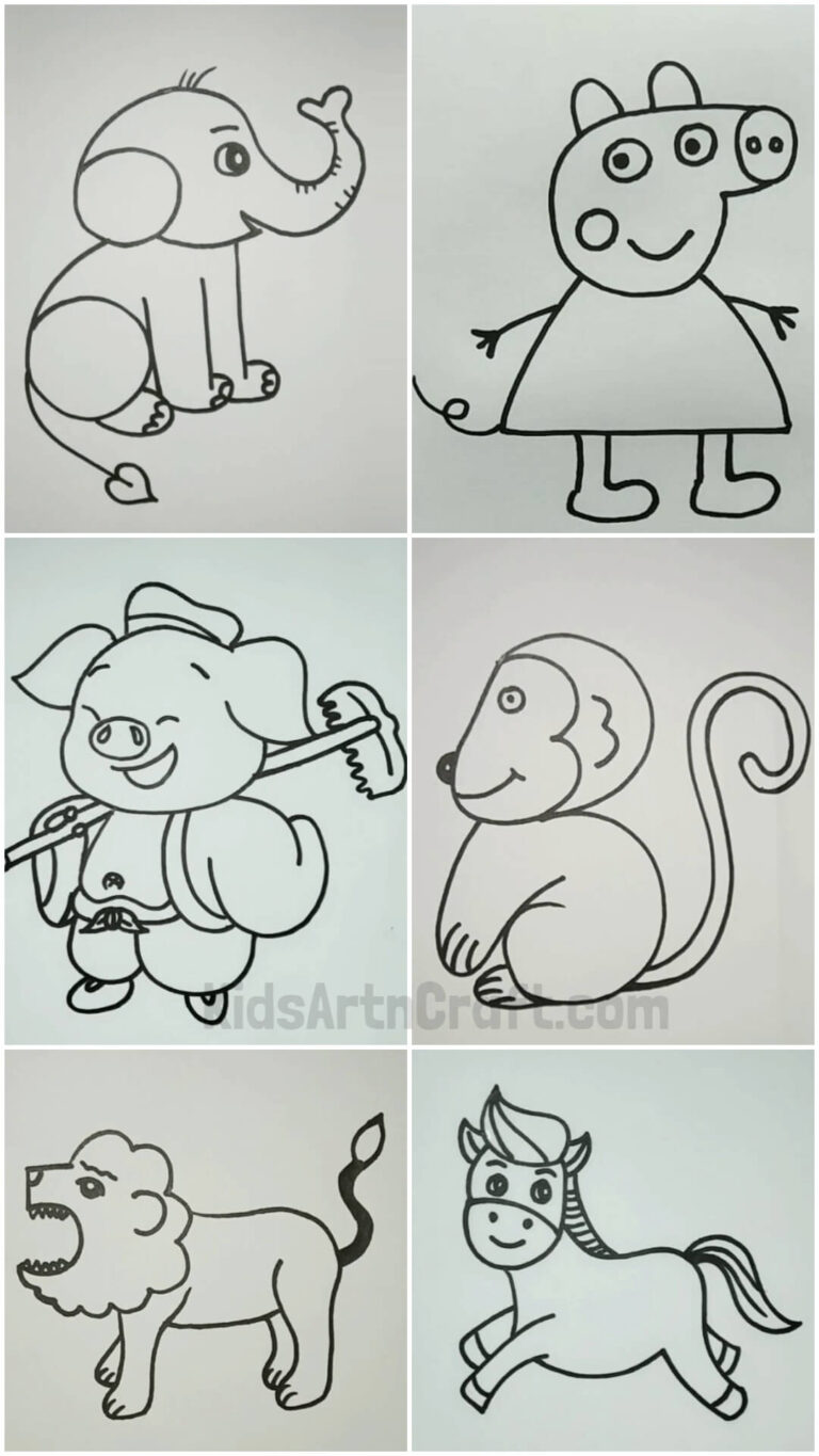 Easy Baby Animal Drawing Ideas for Kids - Kids Art & Craft