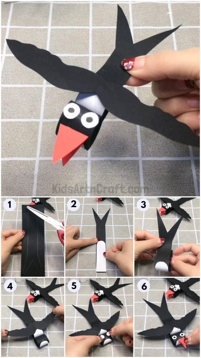 DIY Swallow Paper Craft For Kids - Step By Step Tutorial - Kids Art & Craft