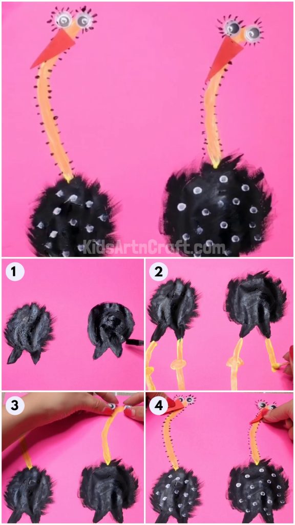 Fun To Make Ostrich Painting - Step by Step Tutorial - Kids Art & Craft