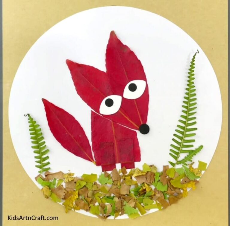 Learn to Make Fox Art And Craft Using Fall Leaves - Kids Art & Craft