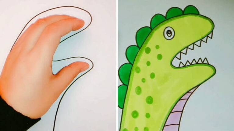 How To Draw Any Animal With Your Hand Video Tutorial for All - Kids Art ...