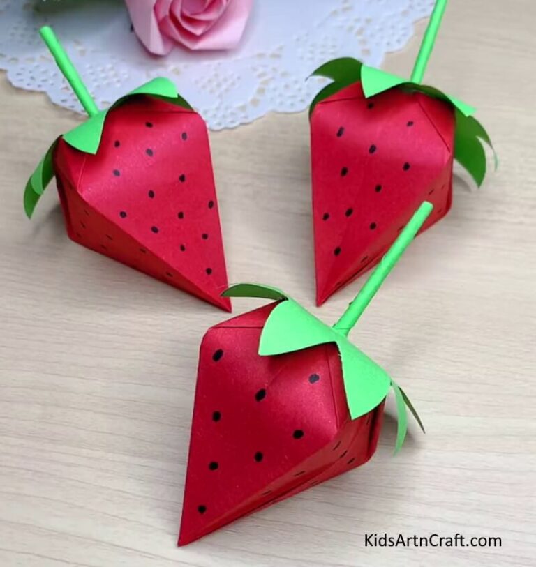 DIY Easy Paper Strawberry Craft Tutorial - Kids Art & Craft