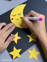 DIY Paper Moon And Star Wall hanging Craft for Kids - Kids Art & Craft