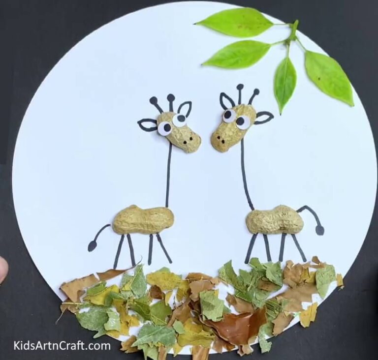 Easy Peanut Shells Giraffe Art and Craft For Kids - Kids Art & Craft