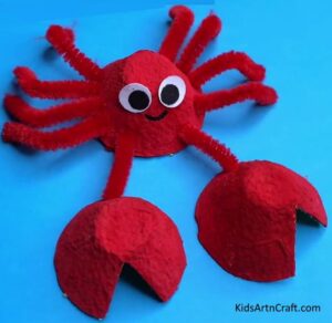 Egg Carton Crab Step-by-Step Tutorial For Kids - Kids Art & Craft
