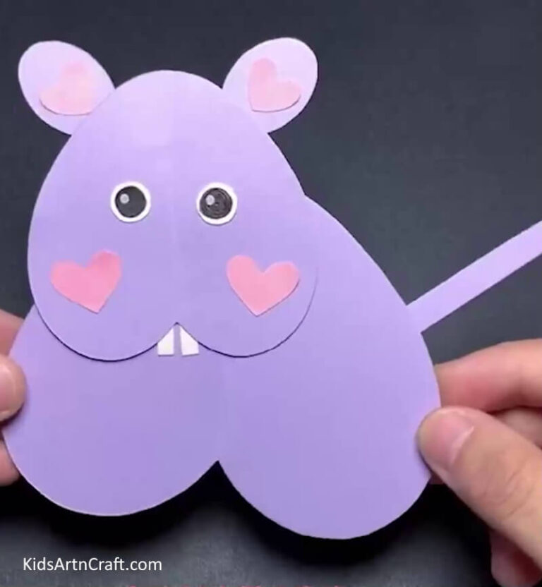 Heart Shaped Paper Mouse Craft Step by Step Tutorial - Kids Art & Craft