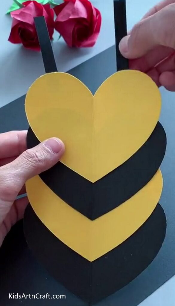 How To Make A Paper Heart Bee Craft Tutorial - Kids Art & Craft