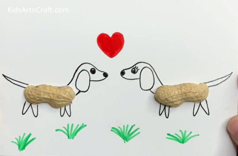 How To Make Dog From Peanut Shell Easy Craft Tutorial - Kids Art & Craft