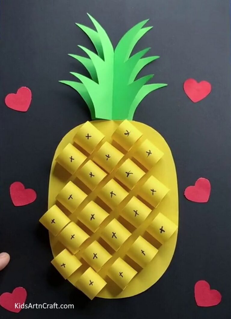 How to Make 3D Paper Pineapple Craft for Kids - Kids Art & Craft
