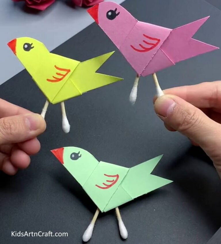How to Make Paper Sparrow in Simple Steps - Kids Art & Craft