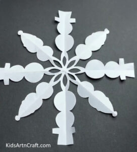 How to Make a Snowman Shape Paper Snowflake - Kids Art & Craft
