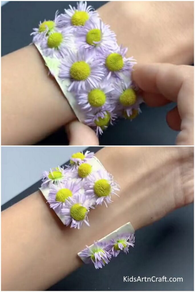 Learn To Make Cardboard Tube Flower Bracelet Tutorial - Kids Art & Craft