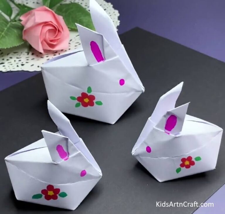 Learn To Make Paper Origami Rabbit Craft Tutorial For Kids - Kids Art ...