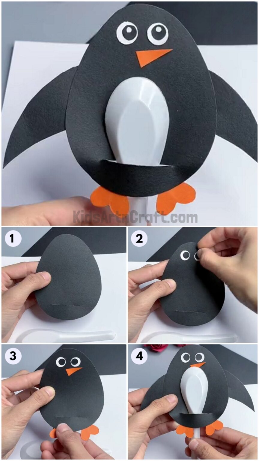 Learn to Make Penguin Step by Step Instructions - Kids Art & Craft