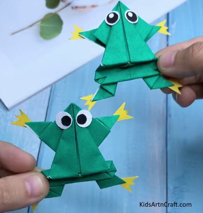 Paper Origami Frog Craft Tutorial for Kids - Kids Art & Craft