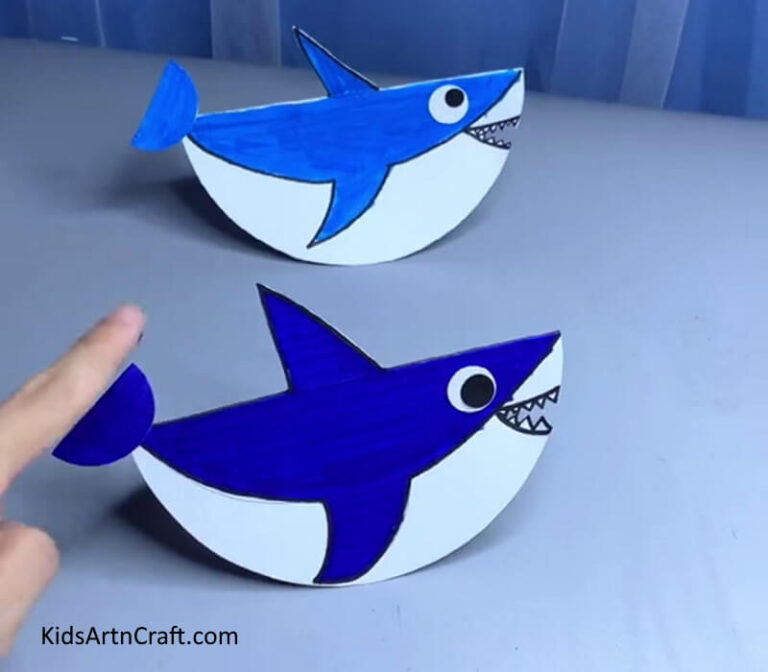 Paper shark Step by Step Tutorial For Kids - Kids Art & Craft