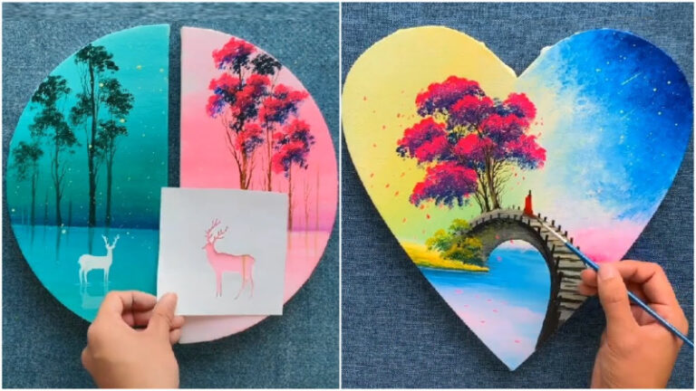 Awesome Canvas Painting Video Tutorial for Beginners - Kids Art & Craft