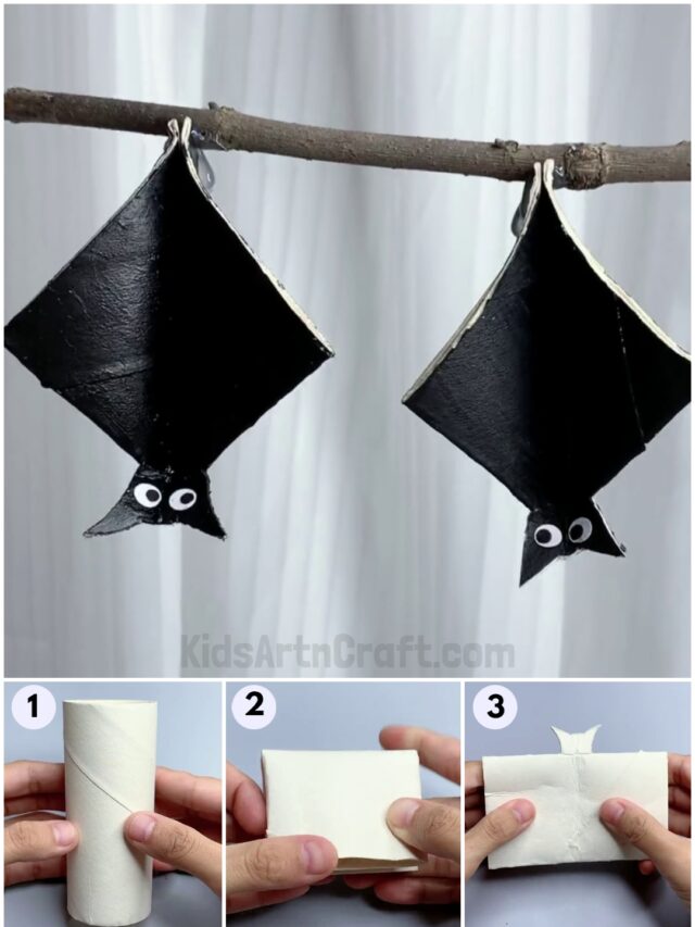 Toilet Paper Roll Bat Tutorial for Kids - Kids Art & Craft