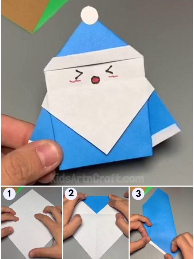DIY Christmas Paper Santa Craft For Kids - Kids Art & Craft