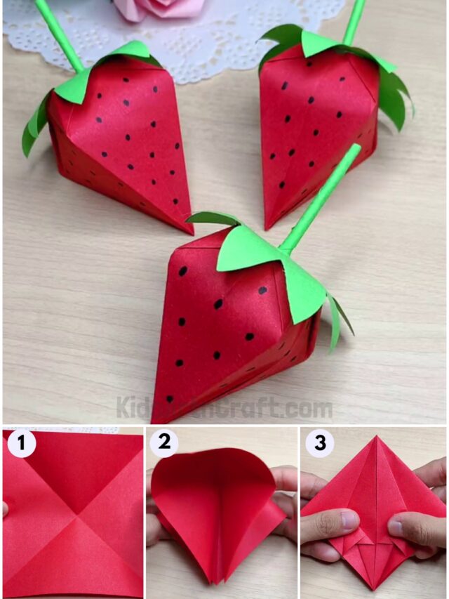 DIY Easy Paper Strawberry Craft Tutorial - Kids Art & Craft