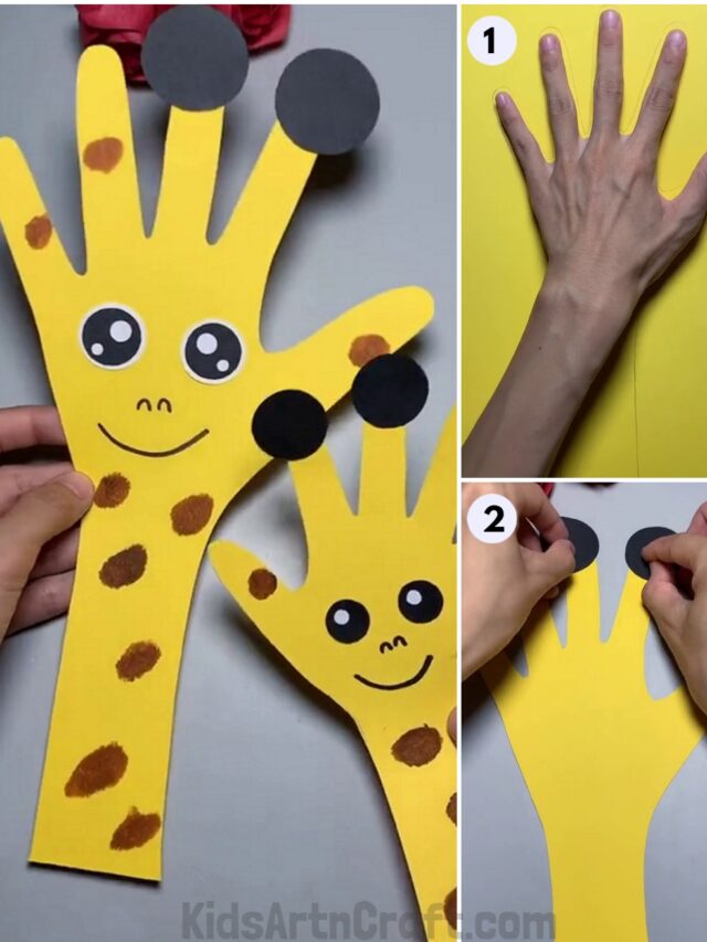 DIY Giraffe Handprint Craft Tutorial For Kids - Kids Art & Craft