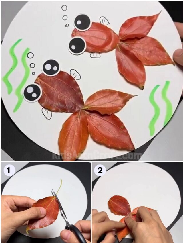 DIY Leaf Art Fish Making Easy Tutorial for kids - Kids Art & Craft