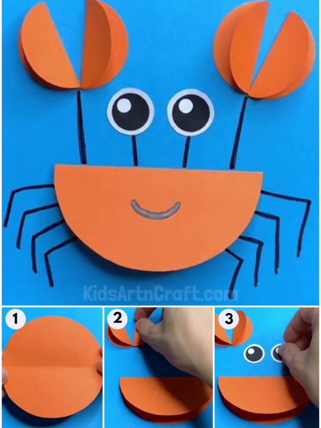 DIY Paper Circle Crab Tutorial For Kids - Kids Art & Craft