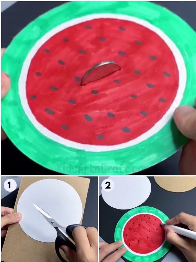 DIY Paper Watermelon Craft For Kids - Kids Art & Craft
