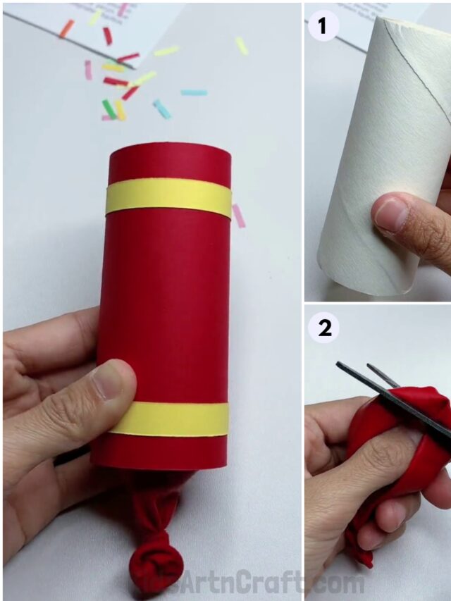 DIY Party Popper Step by Step Tutorial For Kids - Kids Art & Craft