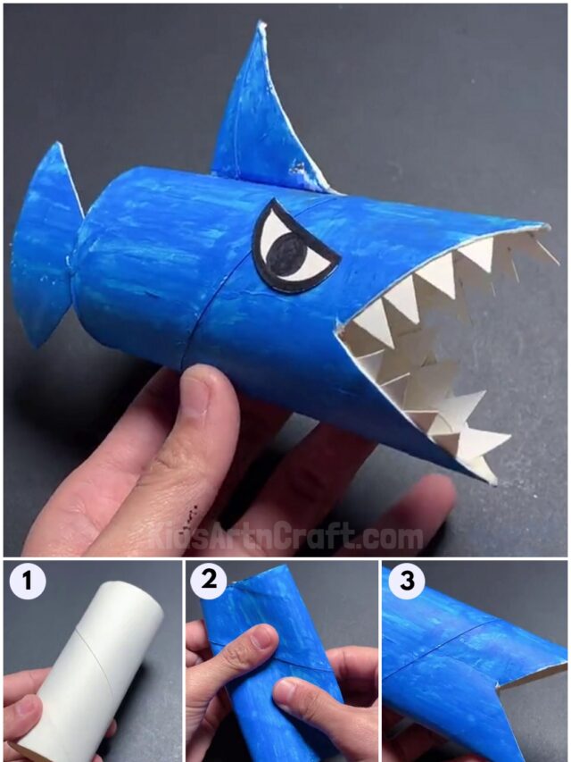 Easy Cardboard Tube Shark Craft for Kids - Kids Art & Craft
