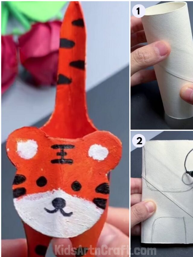 Easy Cardboard Tube Tiger For Kids - Kids Art & Craft