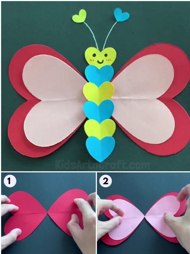 Easy Paper Heart Butterfly Craft Tutorial - Kids Art & Craft