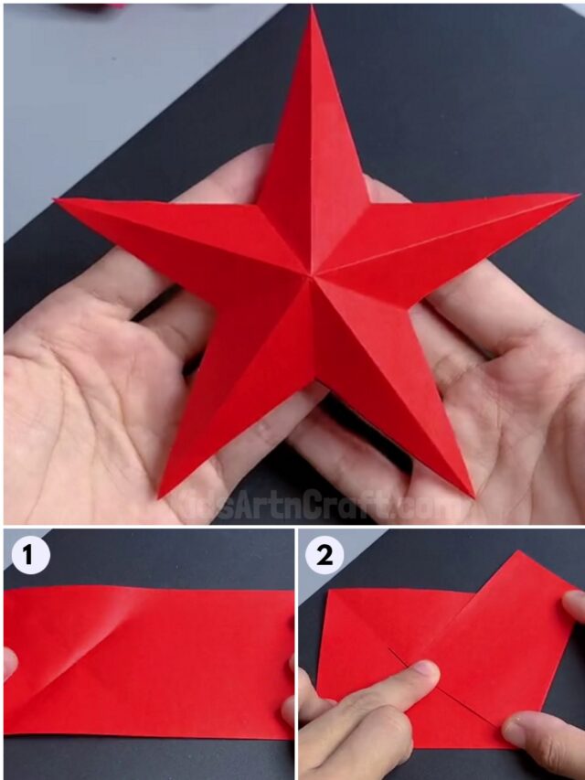 How to Make Origami Paper Star Tutorial - Kids Art & Craft