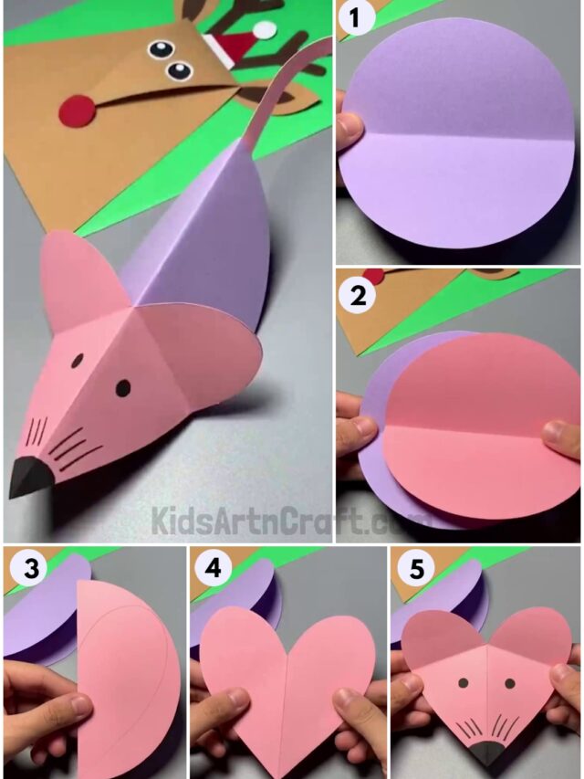 How to Make Paper Mouse Craft Tutorial for Kids - Kids Art & Craft