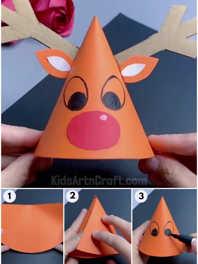 How to Make Paper Reindeer Craft Tutorial - Kids Art & Craft
