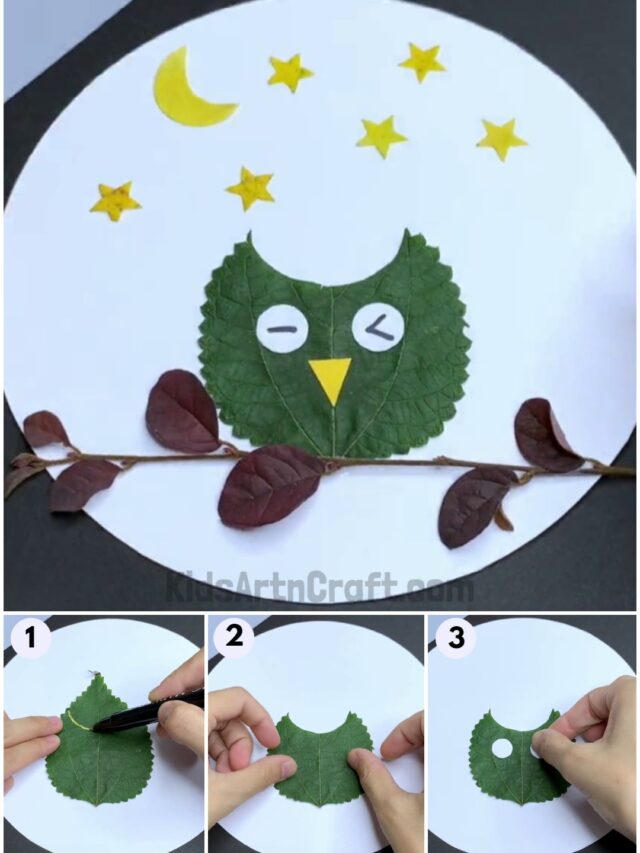 Learn To Make Leaf Owl Easy Tutorial For Kids - Kids Art & Craft