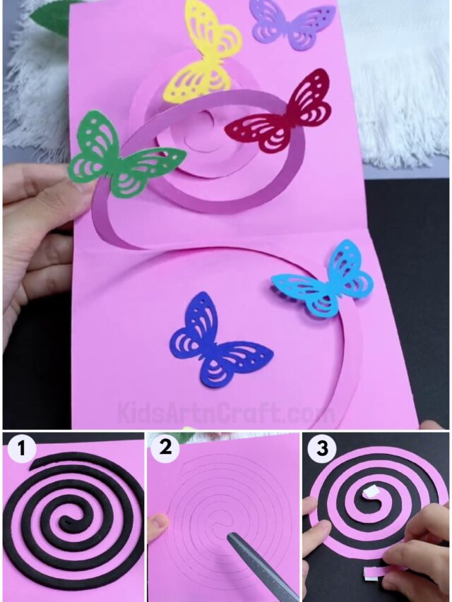 Learn To Make Paper Butterfly Craft On Cards - Kids Art & Craft